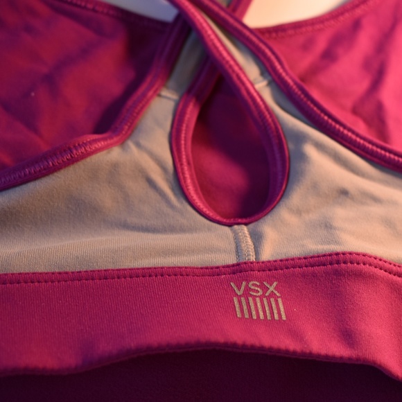 Victoria's Secret | Tops | Vs Lotus Player Crossback Sports Bra Purple ...